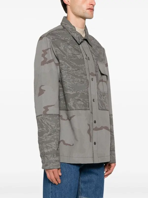 MARINE SERRE Camouflage Print Overshirt - Grey