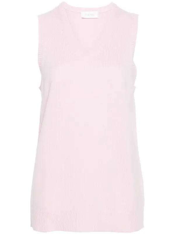 Sportmax V-neck Wool Vest - Pink