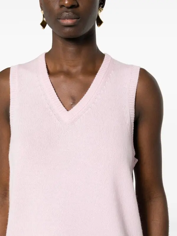 Sportmax V-neck Wool Vest - Pink