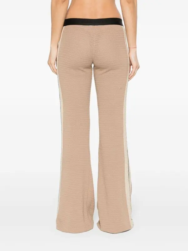 Palm Angels Logo Tape Knitted Trousers - Beige