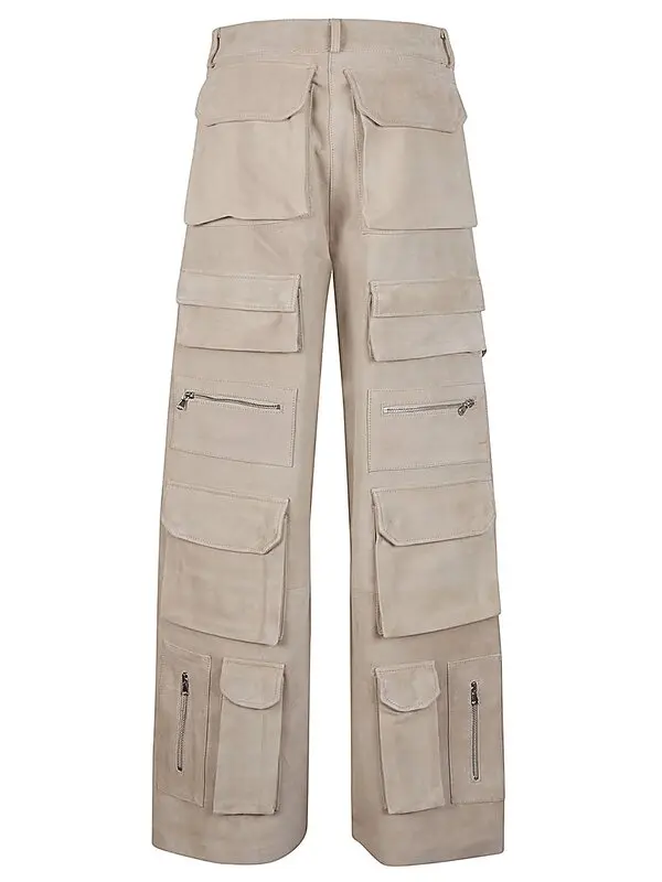 FERMAS.CLUB Suede Cargo Trousers - Beige