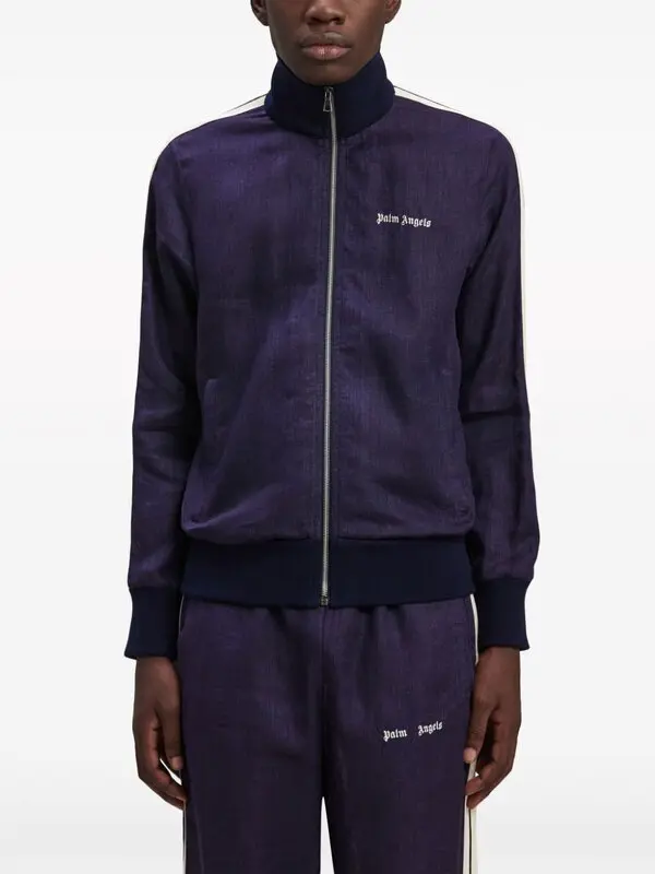 Palm Angels Embroidered Logo Track Jacket - Blue