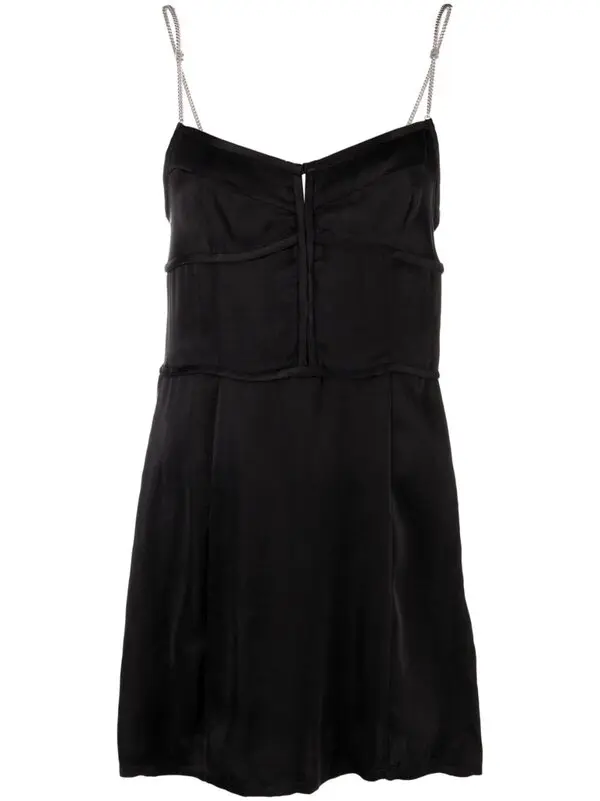 Palm Angels Chain Straps Mini Slip Dress - Grey