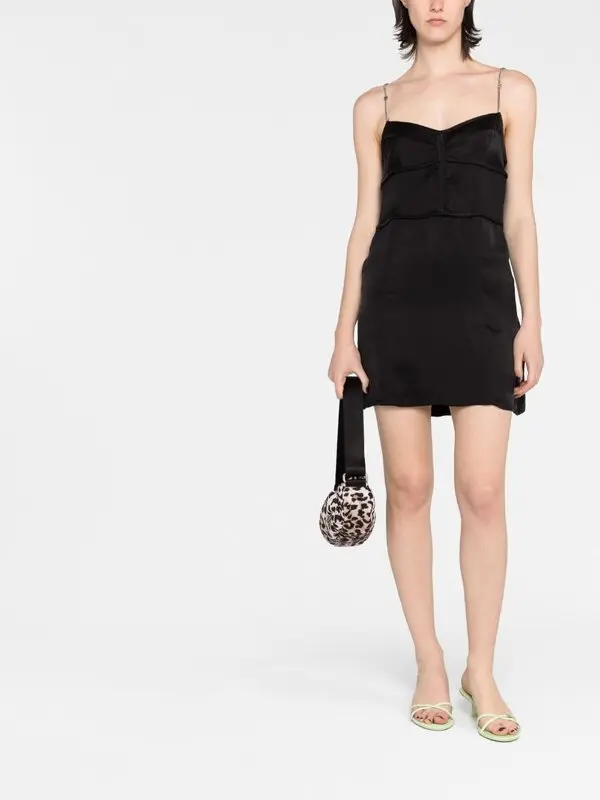 Palm Angels Chain Straps Mini Slip Dress - Grey