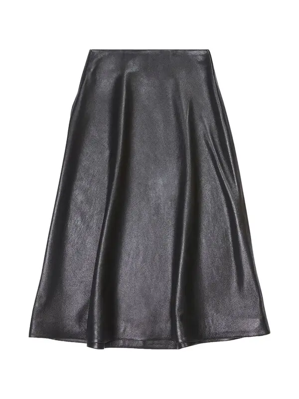 Balenciaga Leather Midi Skirt