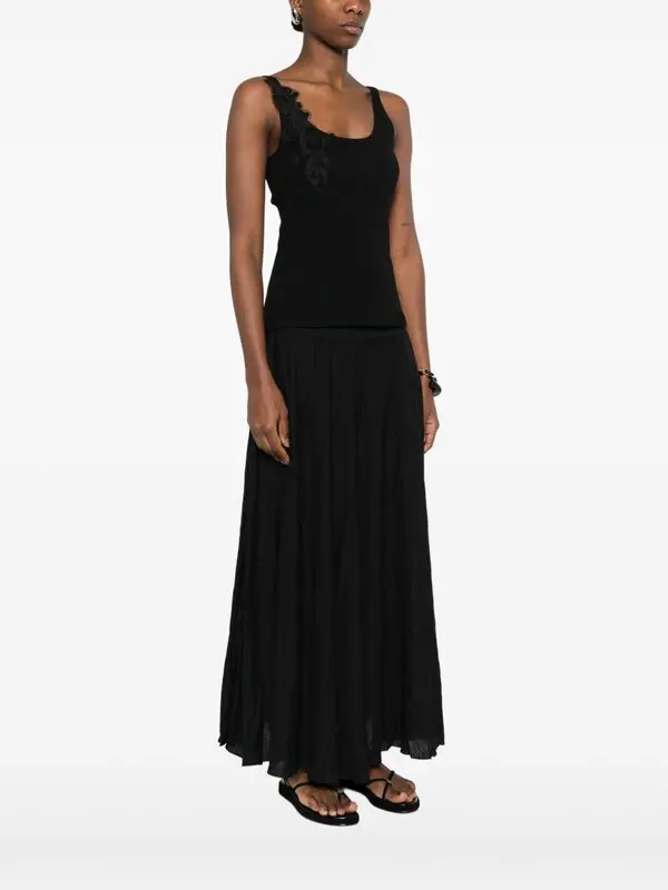 ERMANNO FIRENZE Embroidered Tank Top - Black