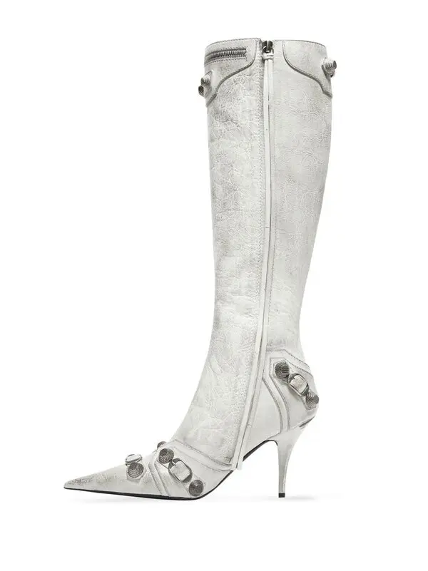 Balenciaga Le Cagole Leather Boots - White