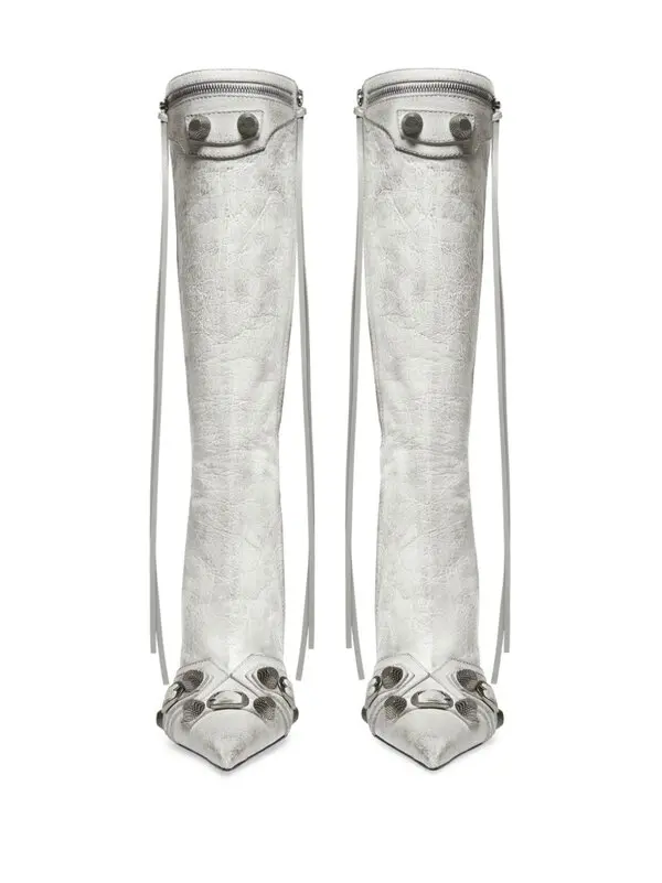 Balenciaga Le Cagole Leather Boots - White