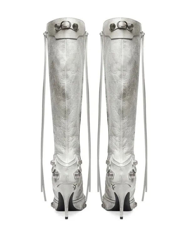 Balenciaga Le Cagole Leather Boots - White
