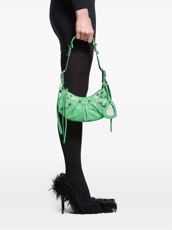 Balenciaga Le Cagole Xs Leather Shoulder Bag - Green
