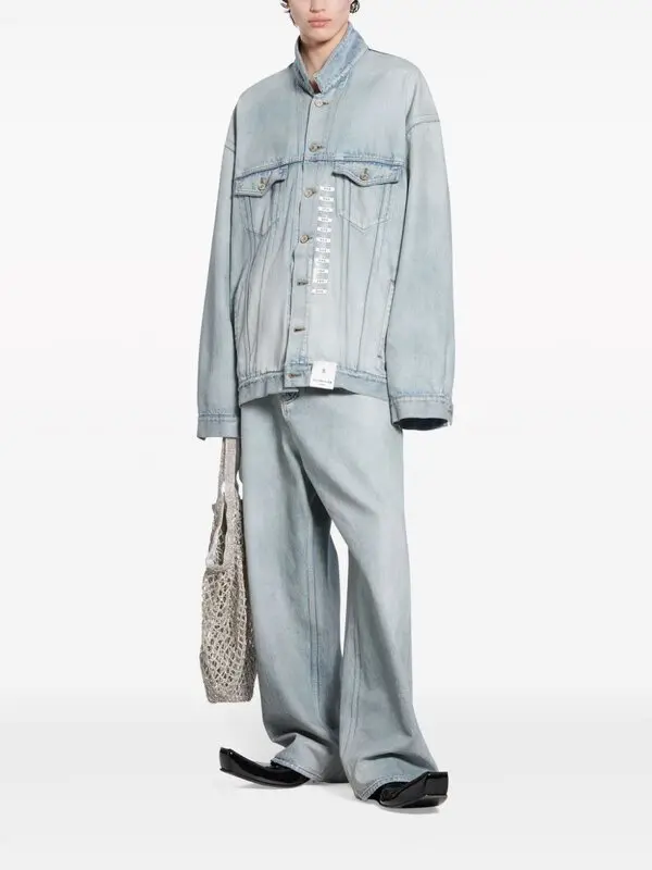 Balenciaga Sticker Denim Jacket - Clear Blue