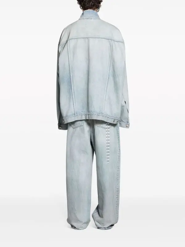 Balenciaga Sticker Denim Jacket - Clear Blue