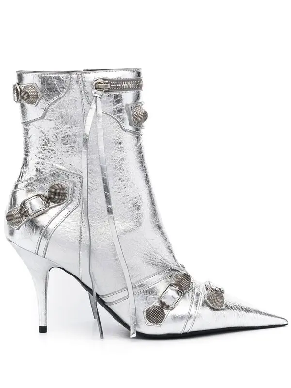 Balenciaga Le Cagole 90mm Ankle Boots - Silver