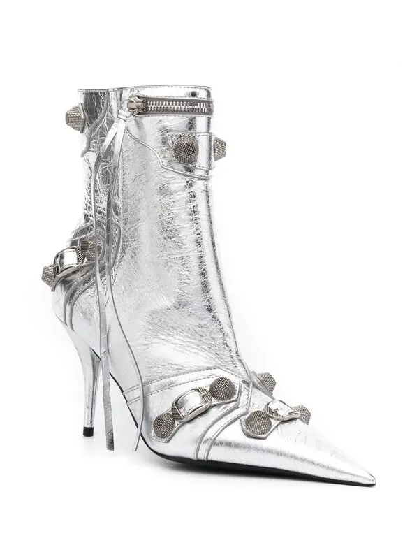 Balenciaga Le Cagole 90mm Ankle Boots - Silver
