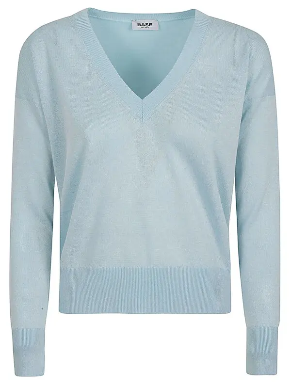 BASE Cotton-blend V-neck Pullover