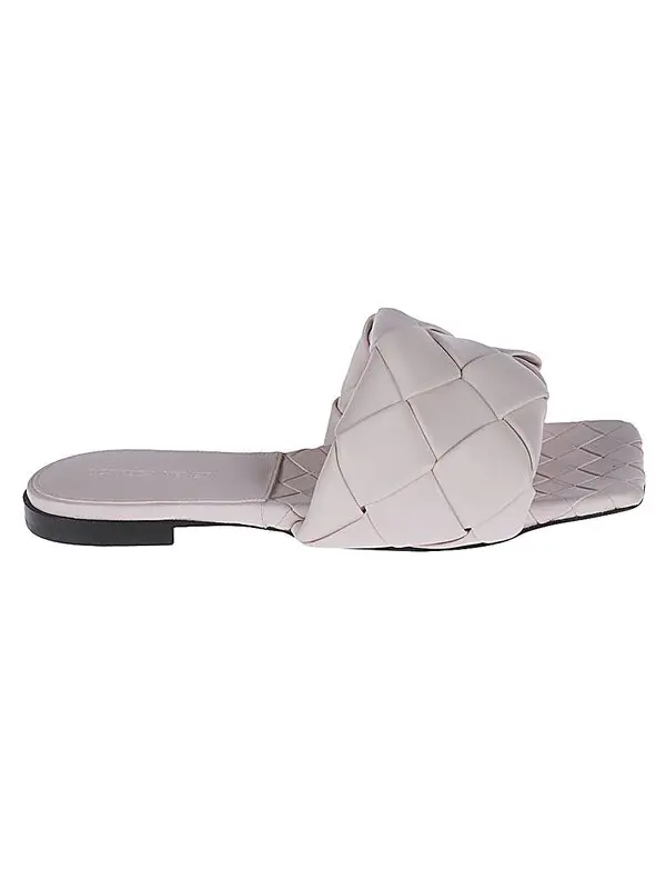 Bottega Veneta Lido Leather Flat Sandals - Powder