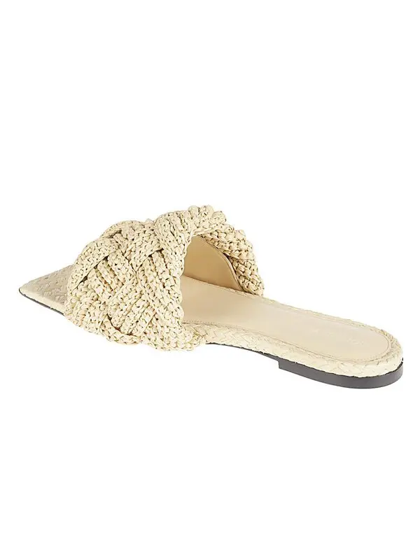 Bottega Veneta Lido Leather Sandals - Beige