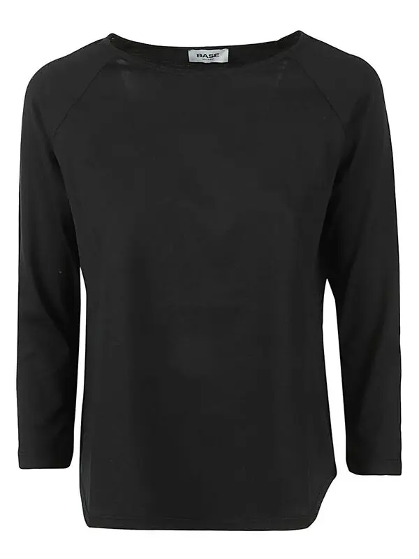 BASE Cotton Crewneck Sweater - Black