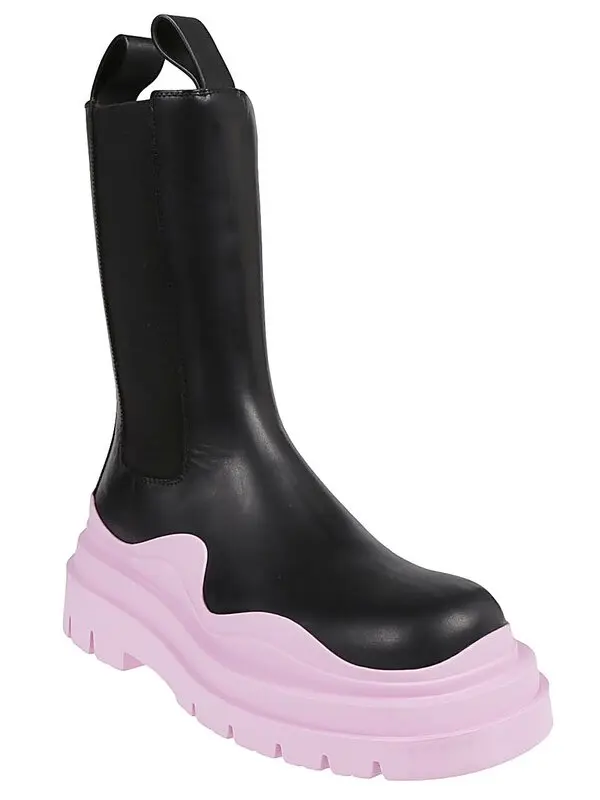 Bottega Veneta Tire Leather Boots - Black