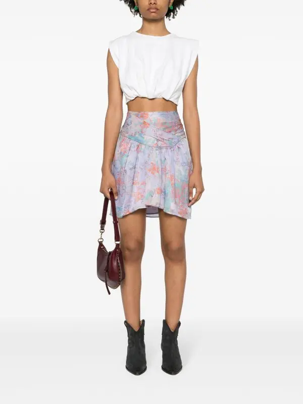 IRO PARIS Floral Print Silk Mini Skirt - Lilac
