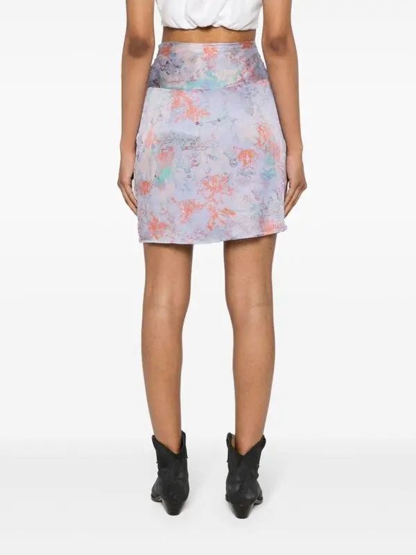 IRO PARIS Floral Print Silk Mini Skirt - Lilac