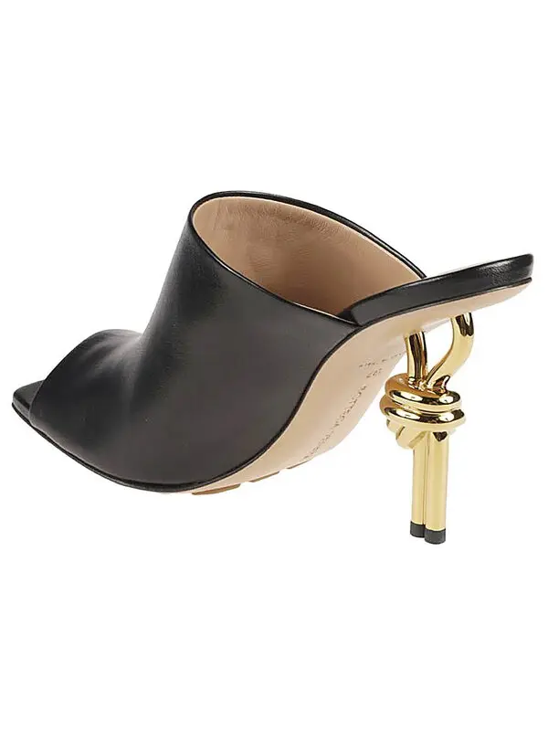 Bottega Veneta Knot Leather Mules - Black