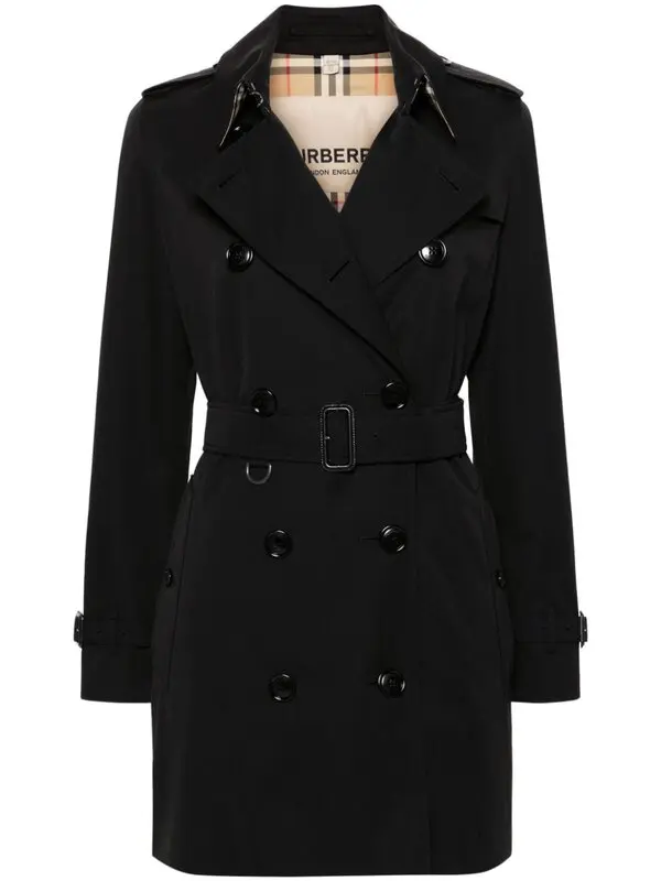Burberry Kensington Cotton Trench Coat - Black