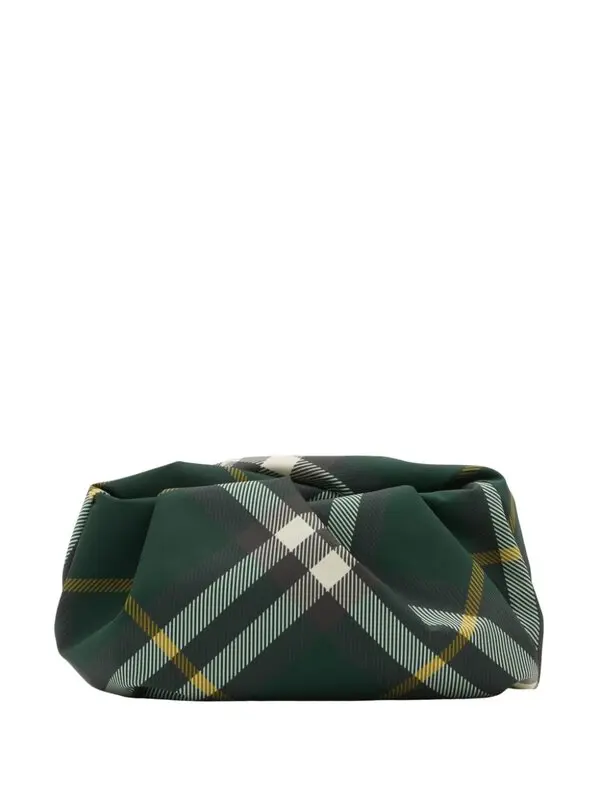 Burberry Check Pattern Rose Clutch - Green
