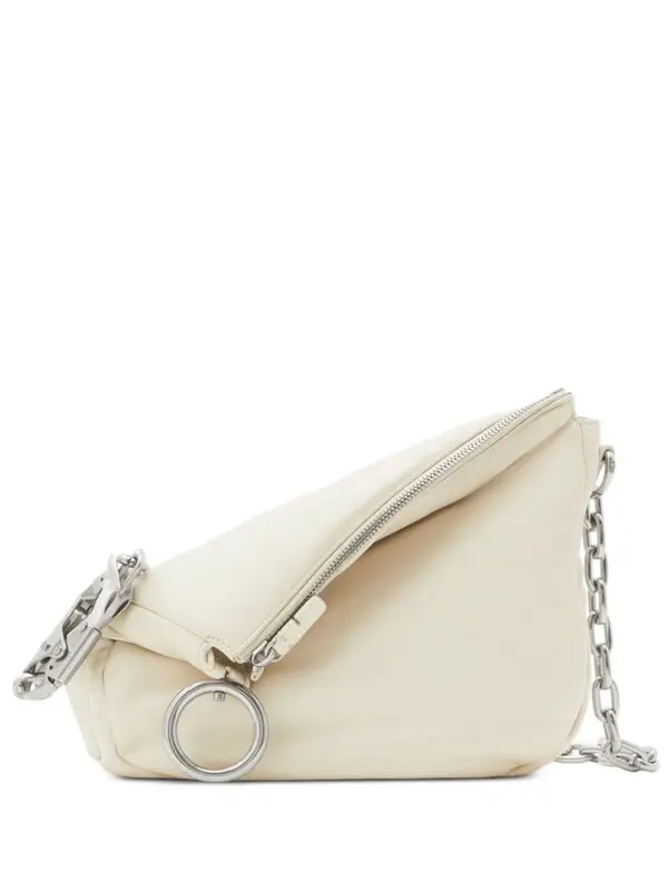 Burberry Knight Small Leather Shoulder Bag - White
