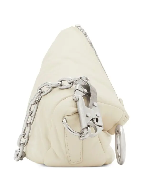 Burberry Knight Small Leather Shoulder Bag - White
