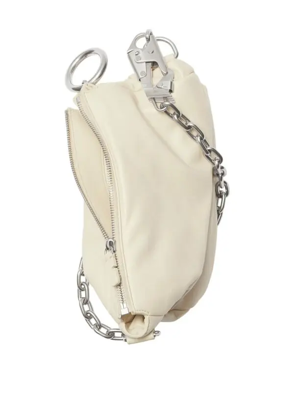 Burberry Knight Small Leather Shoulder Bag - White