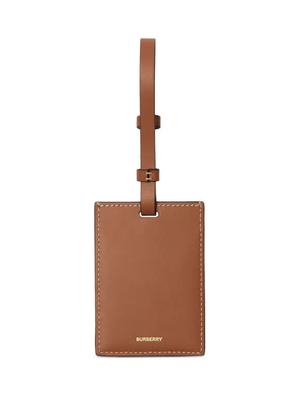 Burberry Check Motif Leather Luggage Tag