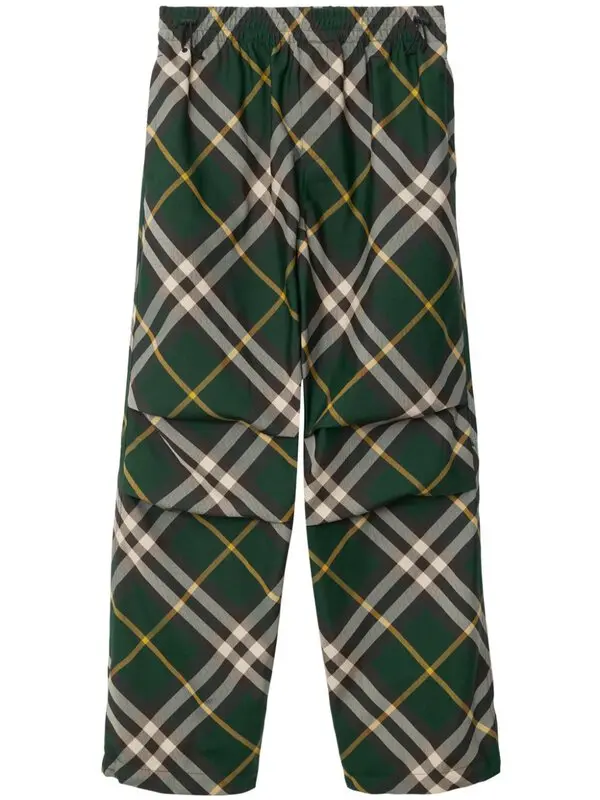 Burberry Check Trousers - Green