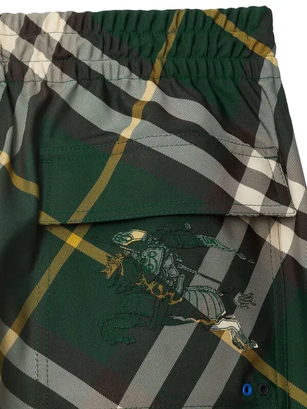 Burberry Check Trousers - Green