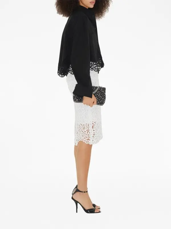 Burberry Macramé-lace Pencil Skirt - White