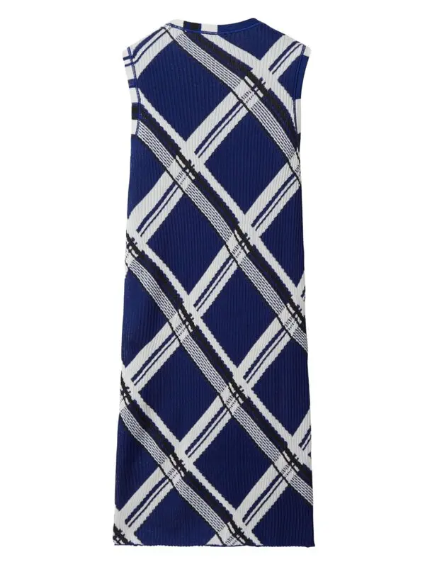 Burberry Check Motif Silk Dress