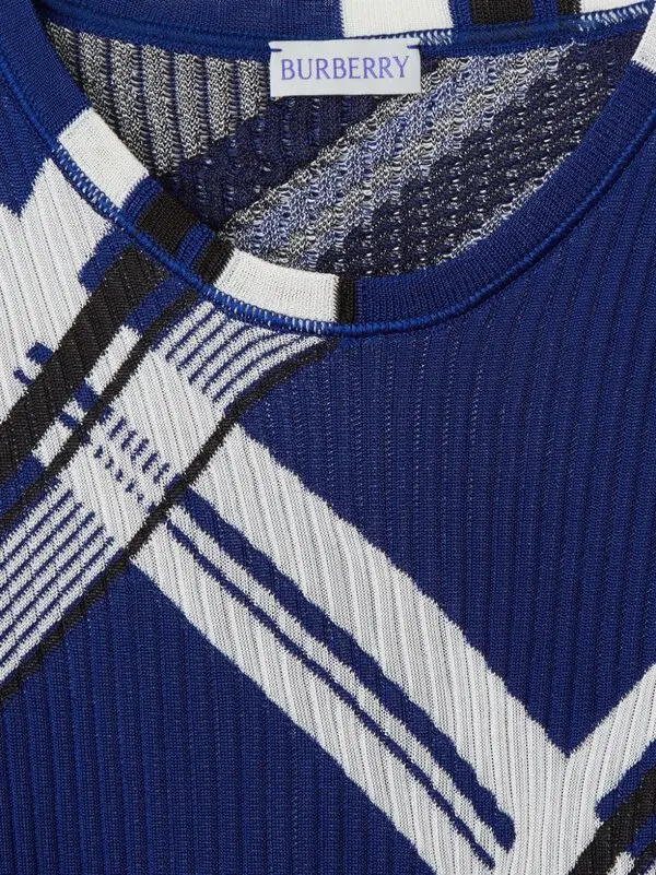 Burberry Check Motif Silk Dress