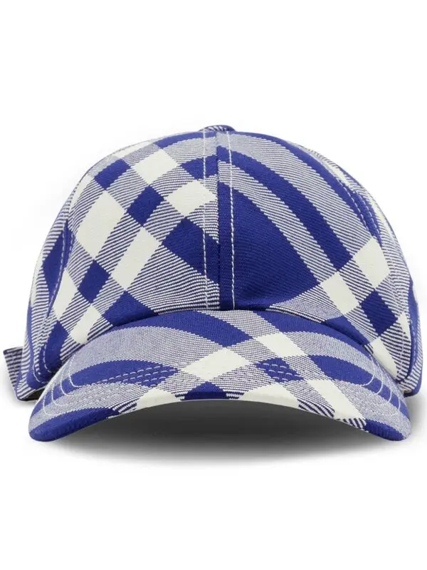 Burberry Check Motif Baseball Cap - Blue