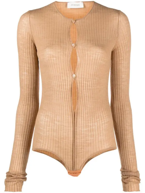 Sportmax Wool Blend Bodysuit - Beige