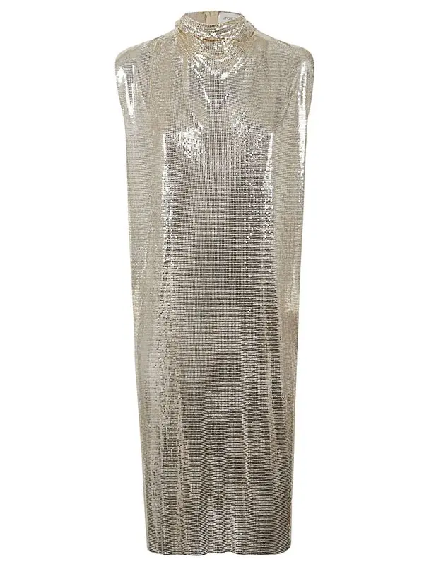 Sportmax Metallic Knit Mini Dress - Golden