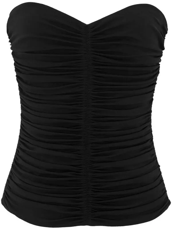 Saint Laurent Strapless Draped Top - Black