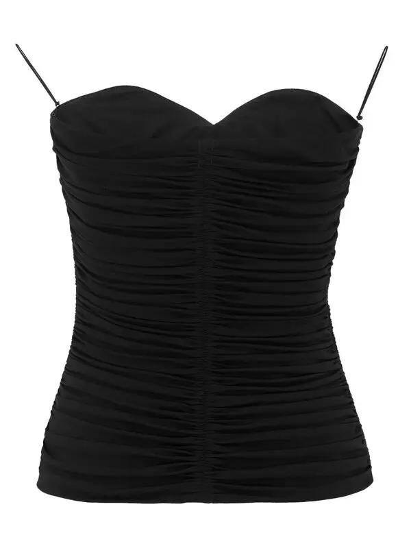 Saint Laurent Strapless Draped Top - Black