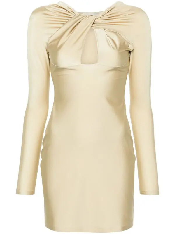 Coperni Twisted Cut-out Mini Dress - Beige