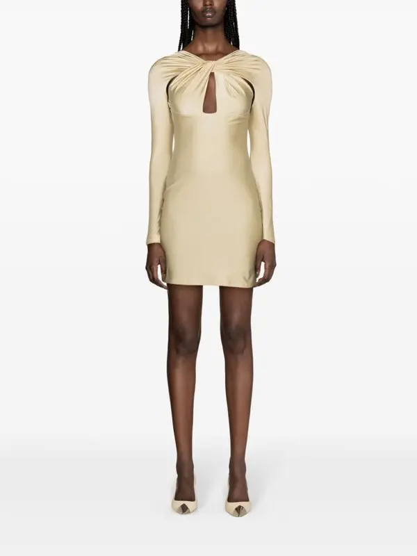 Coperni Twisted Cut-out Mini Dress - Beige