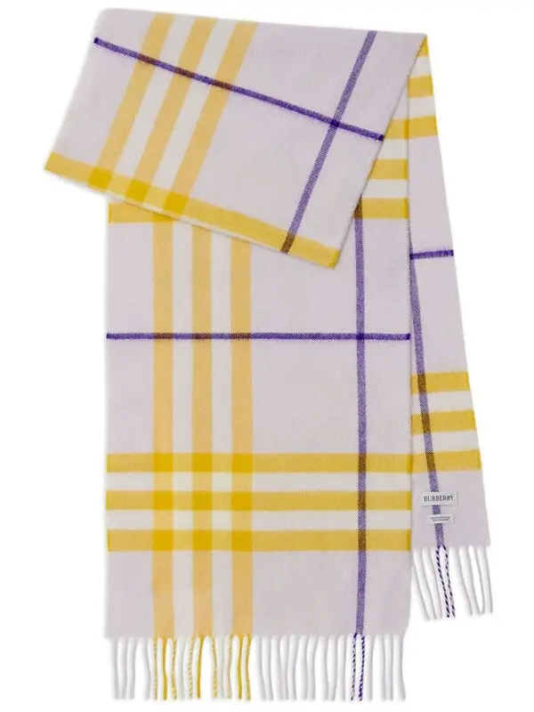 Burberry Giant Check Cashmere Scarf - Lilac