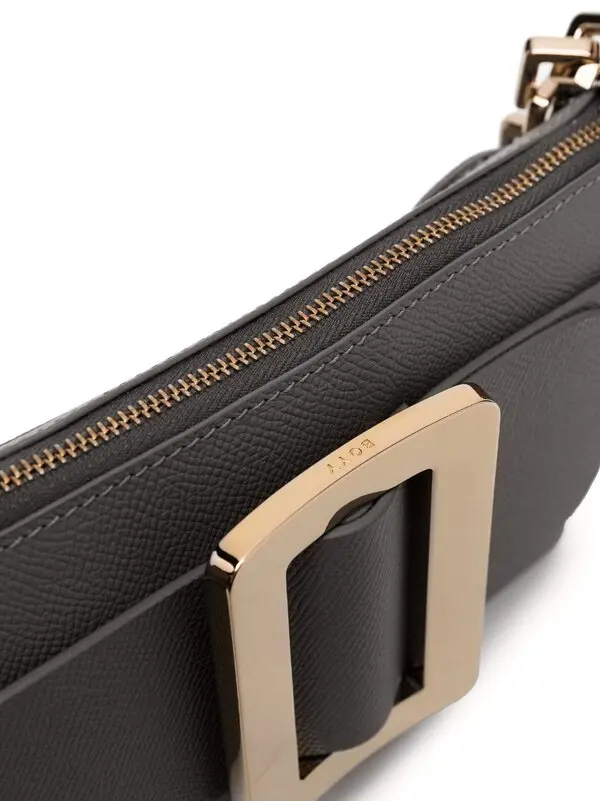 Boyy Buckle Pouchette Epsom Leather Handbag - Black