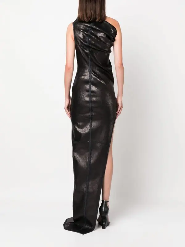 Rick Owens Sequinned Asymmetric Maxi Dress - Blue
