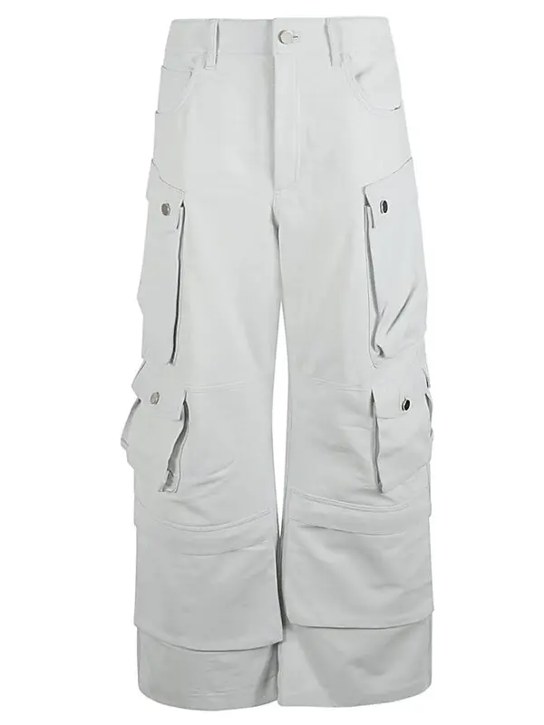 FERMAS.CLUB Leather Cargo Trousers - White