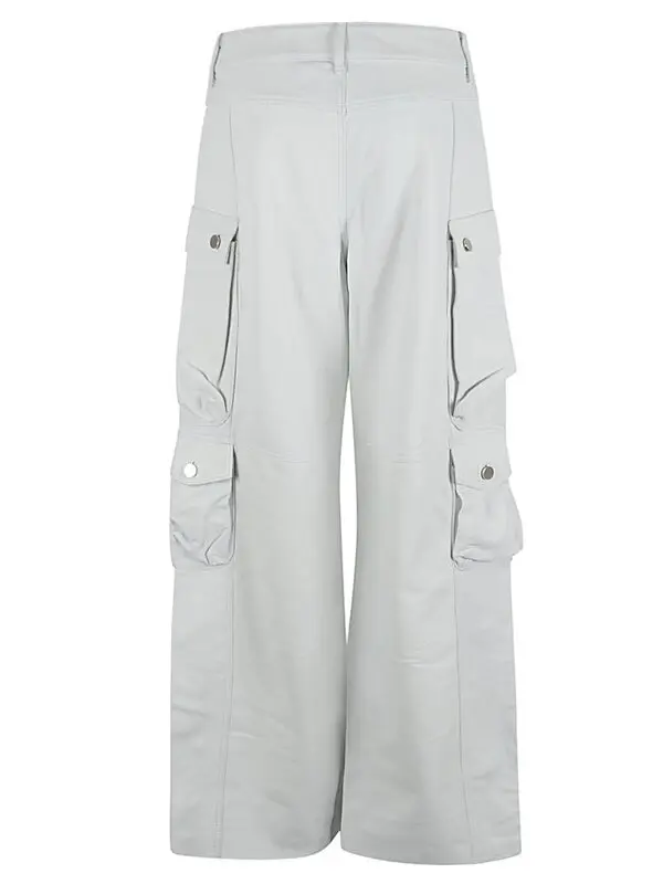 FERMAS.CLUB Leather Cargo Trousers - White