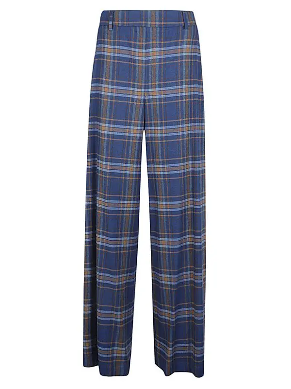 NIU Wide Leg Checkered Trousers